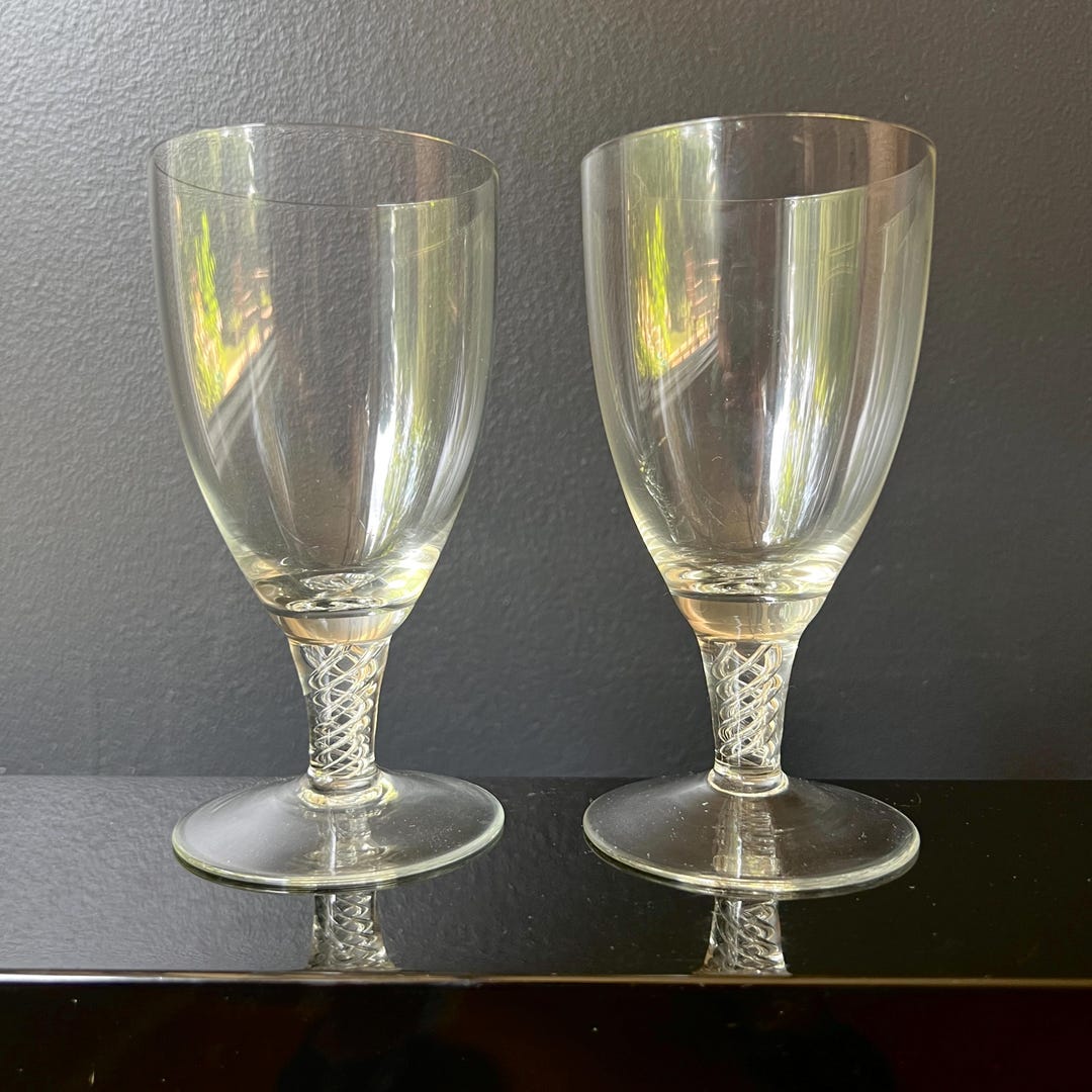 Jacobite Style Air Twist Wine Glasses Scottish Type Crystal Glassware ...