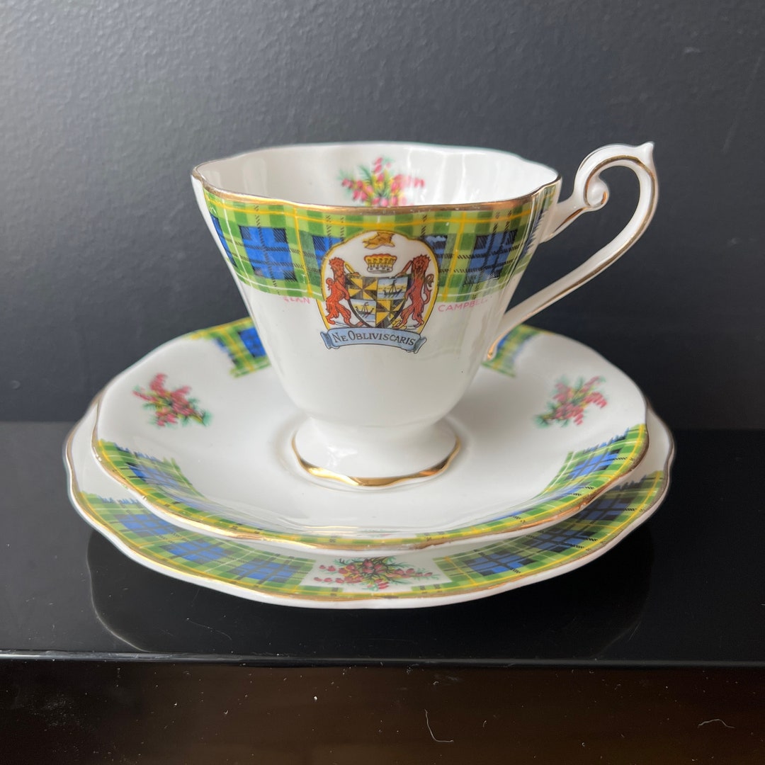 Clan Campbell Trio Tea Cup Saucer and Plate Fine Bone China Campbell ...
