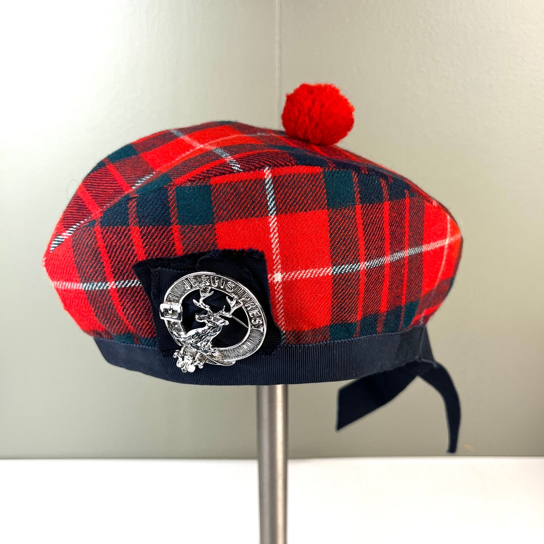 AS IS Kids Fraser Tartan Glengarry Cap With Clan Fraser Badge Je Suis ...