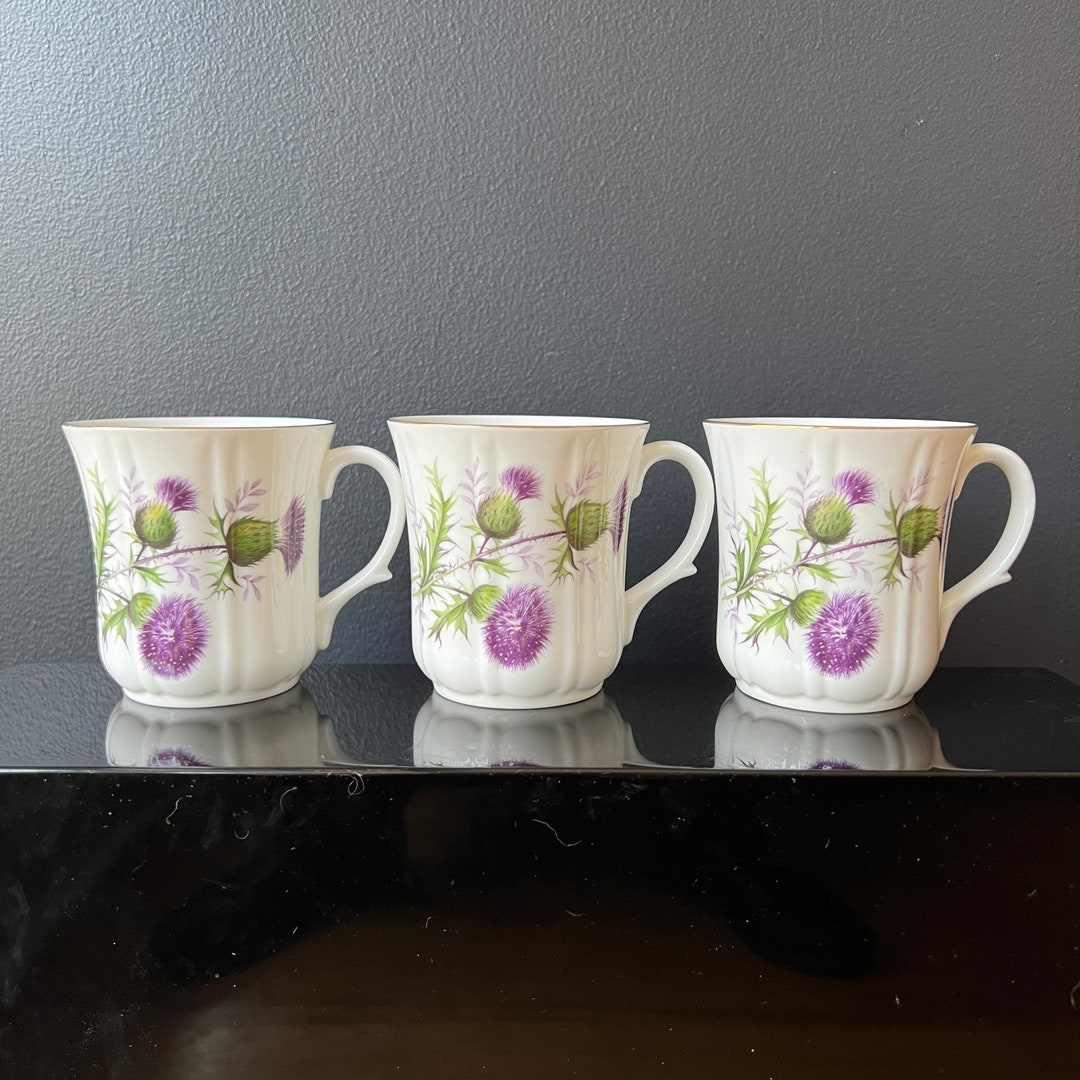 Scottish Thistle Mugs Duchess Fine Bone China Coffee Cups England - Etsy