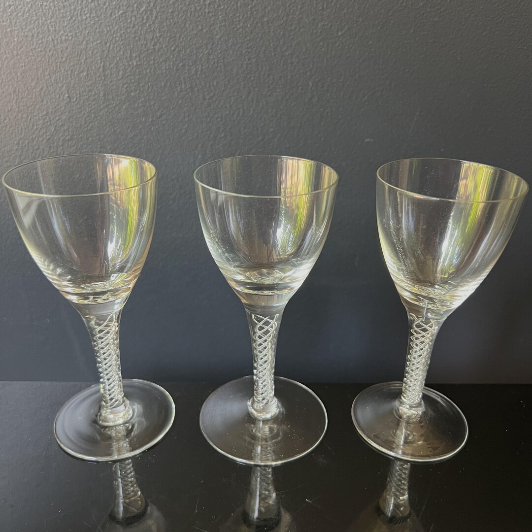 Jacobite Style Air Twist Cordial or Liqueur Glasses Smal Crystal ...