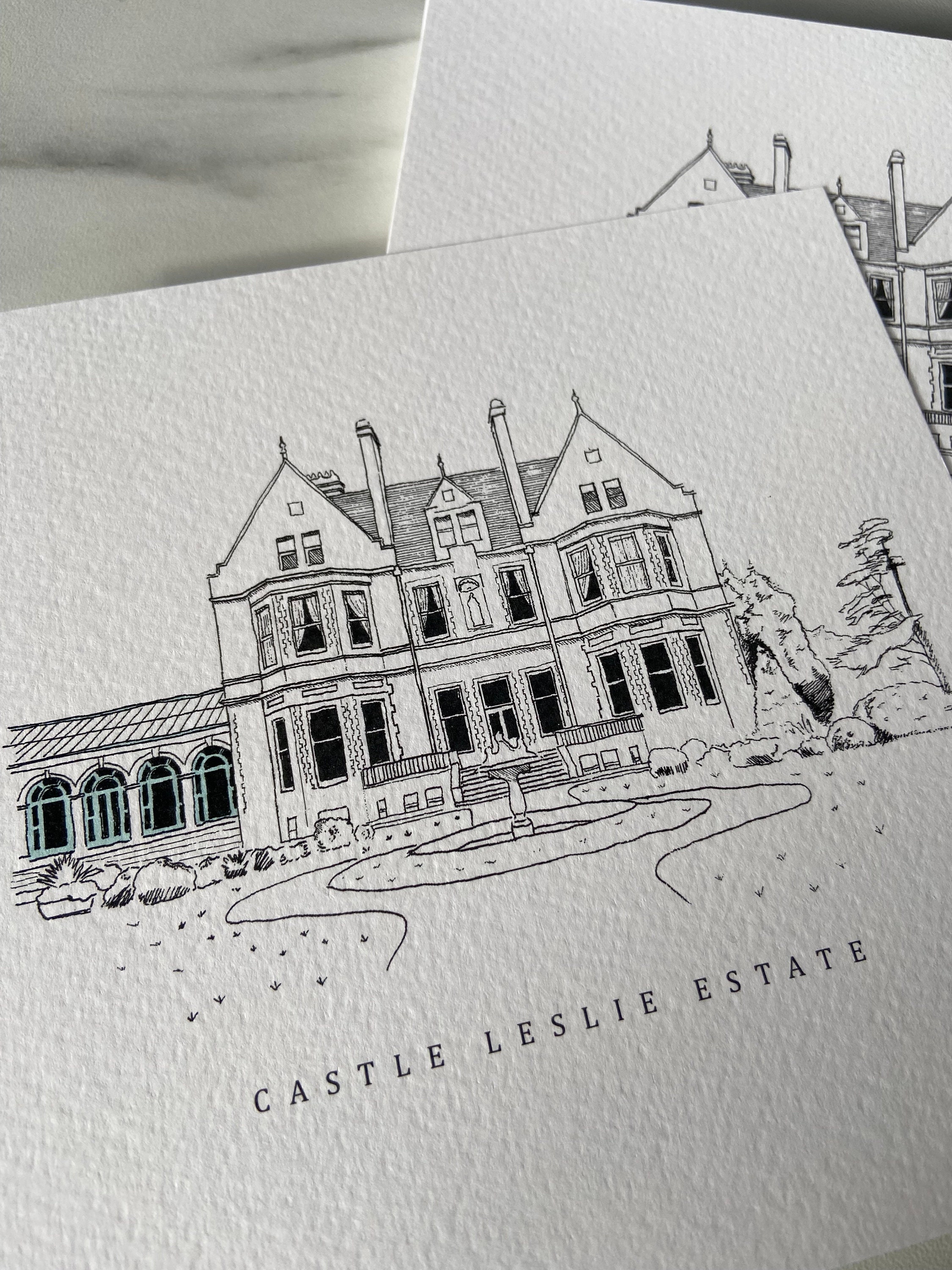 Castle Leslie Estate Illustration - Etsy