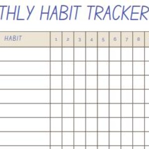 Simple Habit Tracker Printable | Monthly Habit Planner | Digital ...