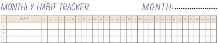 Simple Habit Tracker Printable | Monthly Habit Planner | Digital ...