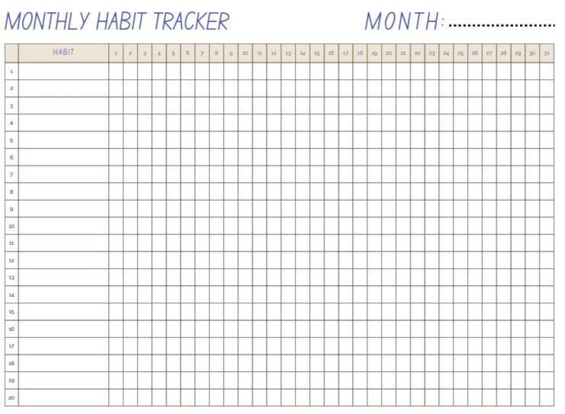 Simple Habit Tracker Printable | Monthly Habit Planner | Digital ...