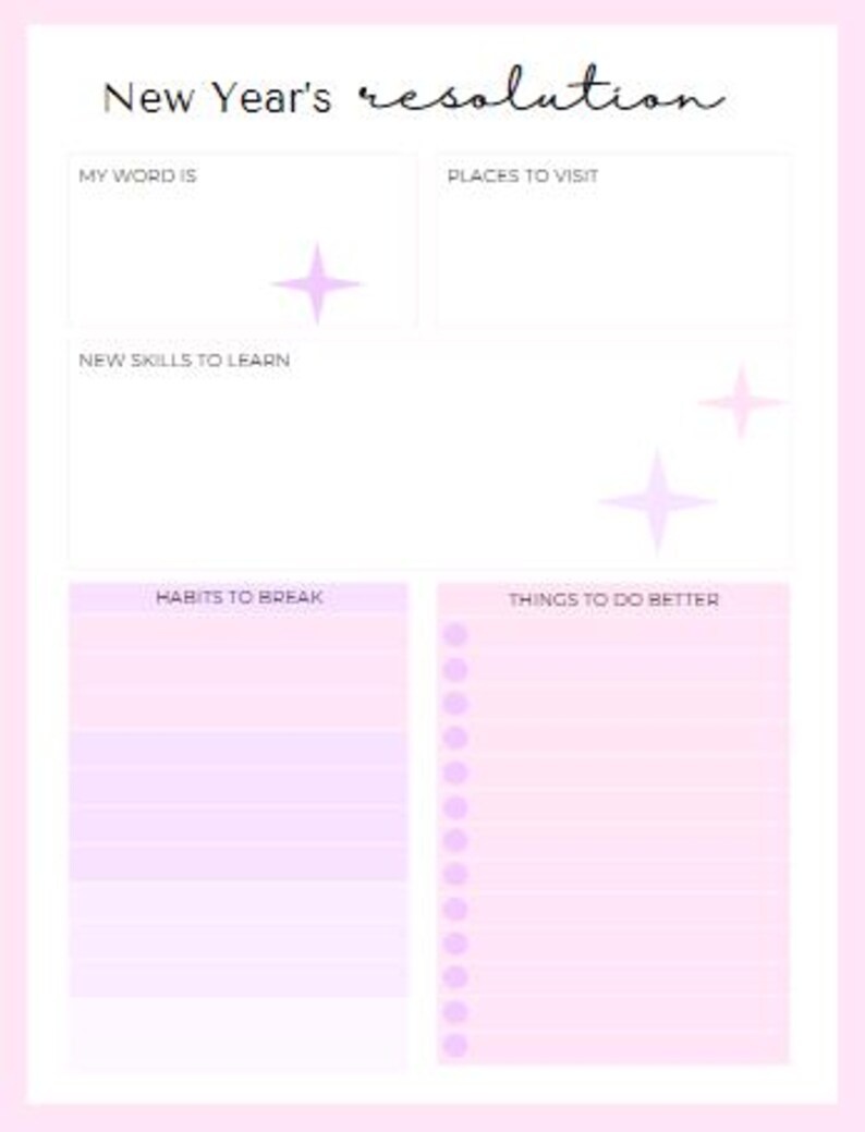 2025 New Year Resolution Planner | 58 Page Bundle! | Printable Goal ...