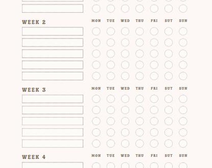 Printable Monthly Habit Tracker | Pastel Pink Planner | Pastel Blue ...