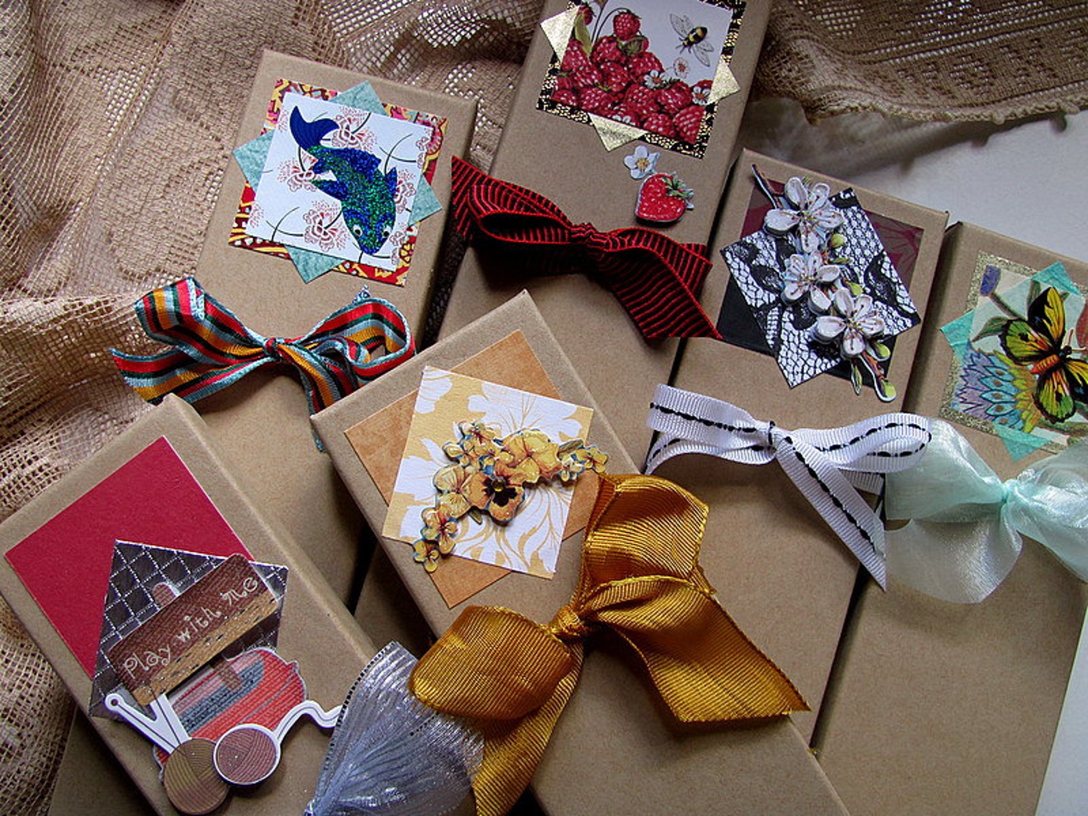 Collage Embellished Gift Box Coordinated to Match Your Gift | Etsy