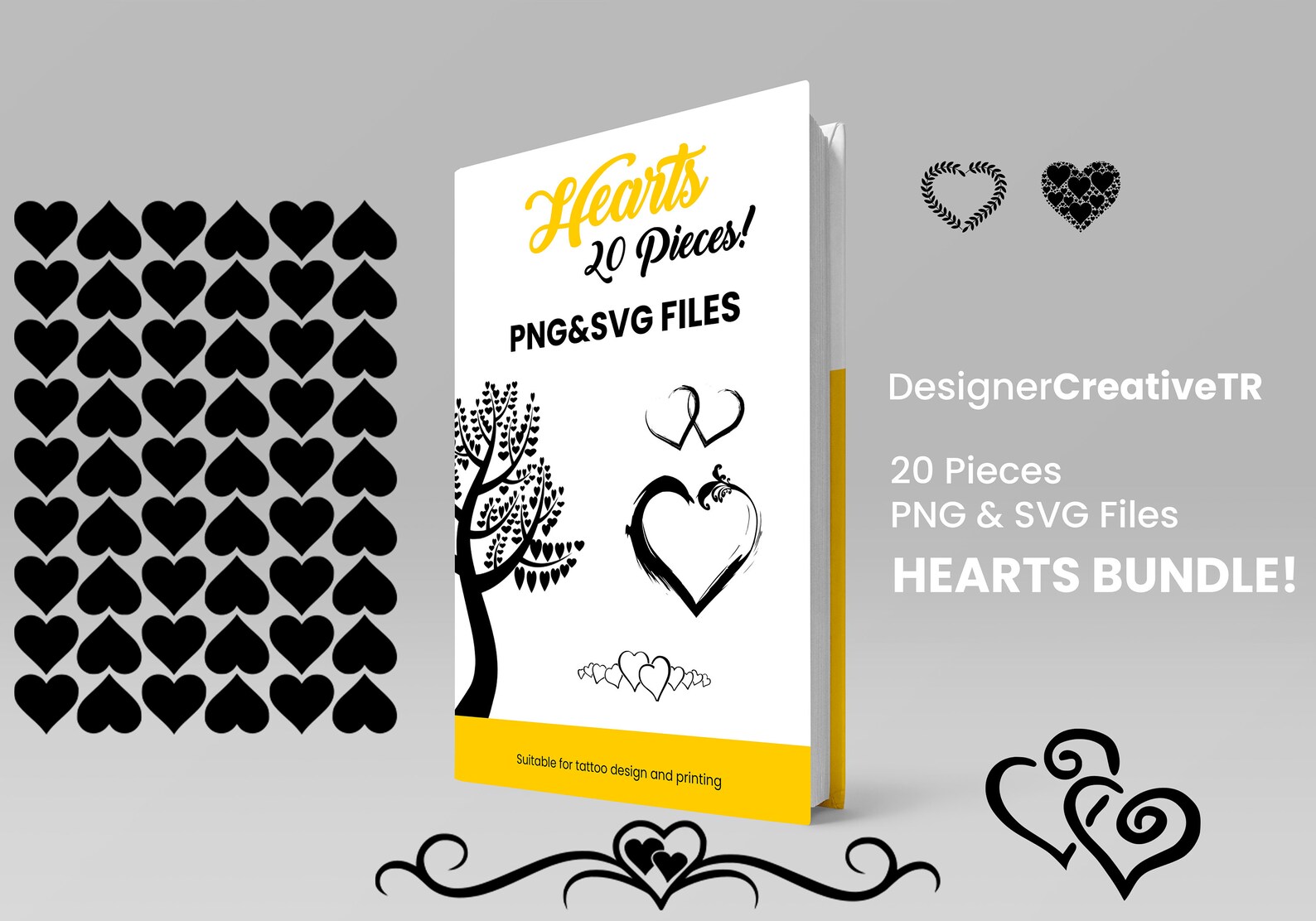 Hearts Svg Bundle, Heart Outline Svg, Heart Cut Files, Heart Clipart ...