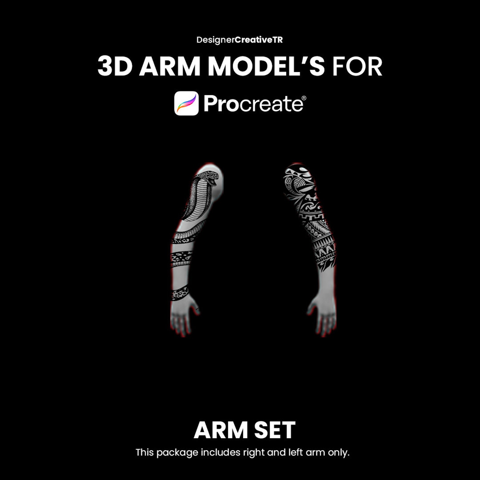 3D Arm Model Set for Procreate (digital Download) - Etsy