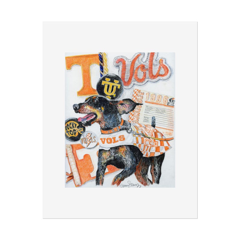 Tennessee Vols Original Colored Pencil Art Print, Rolled Posters, Wall ...