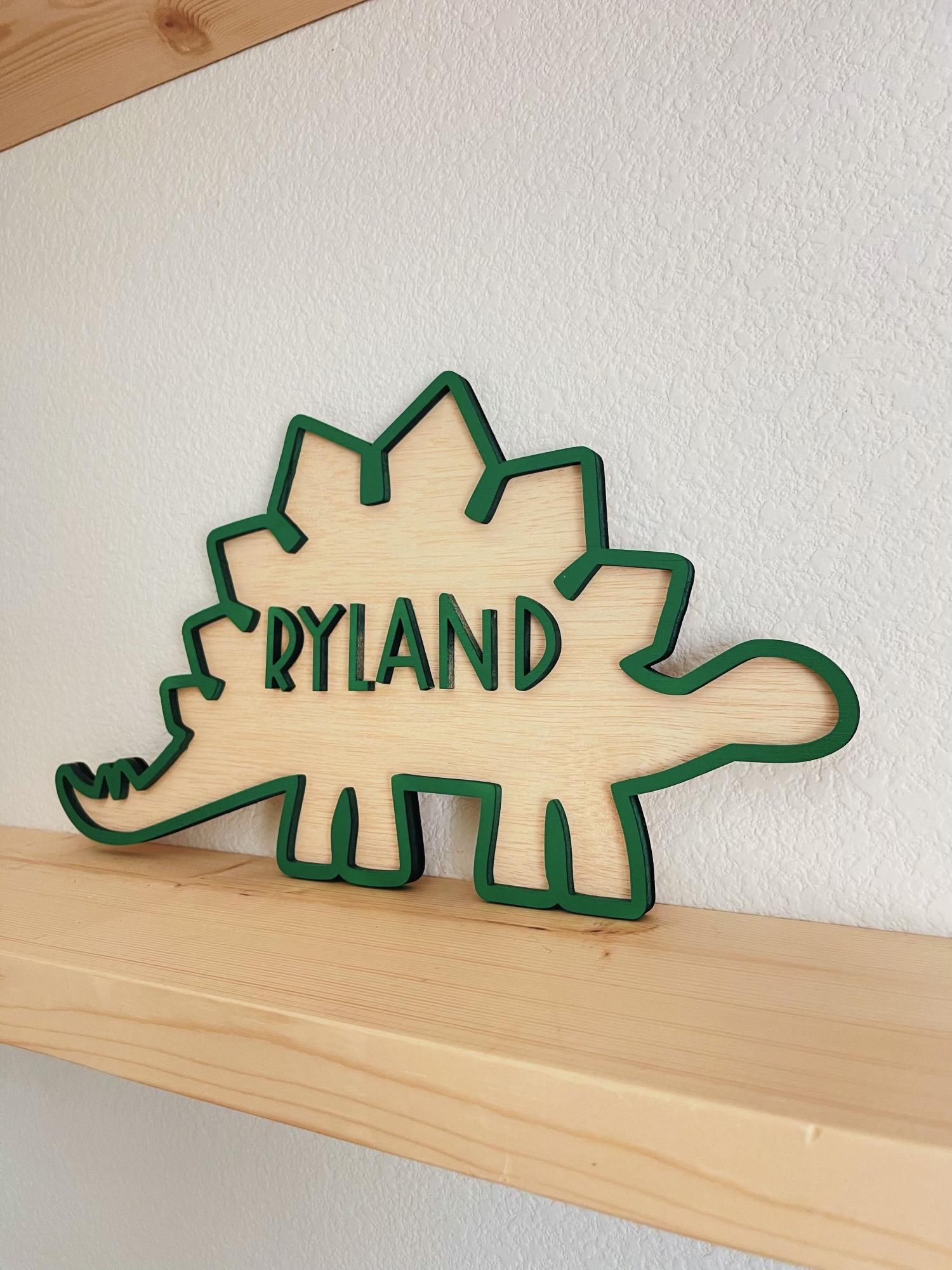 Dinosaur Customizeable Wood Sign Kids Layered 3D Decor for Nursery ...