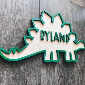 Dinosaur Customizeable Wood Sign Kids Layered 3D Decor for Nursery ...