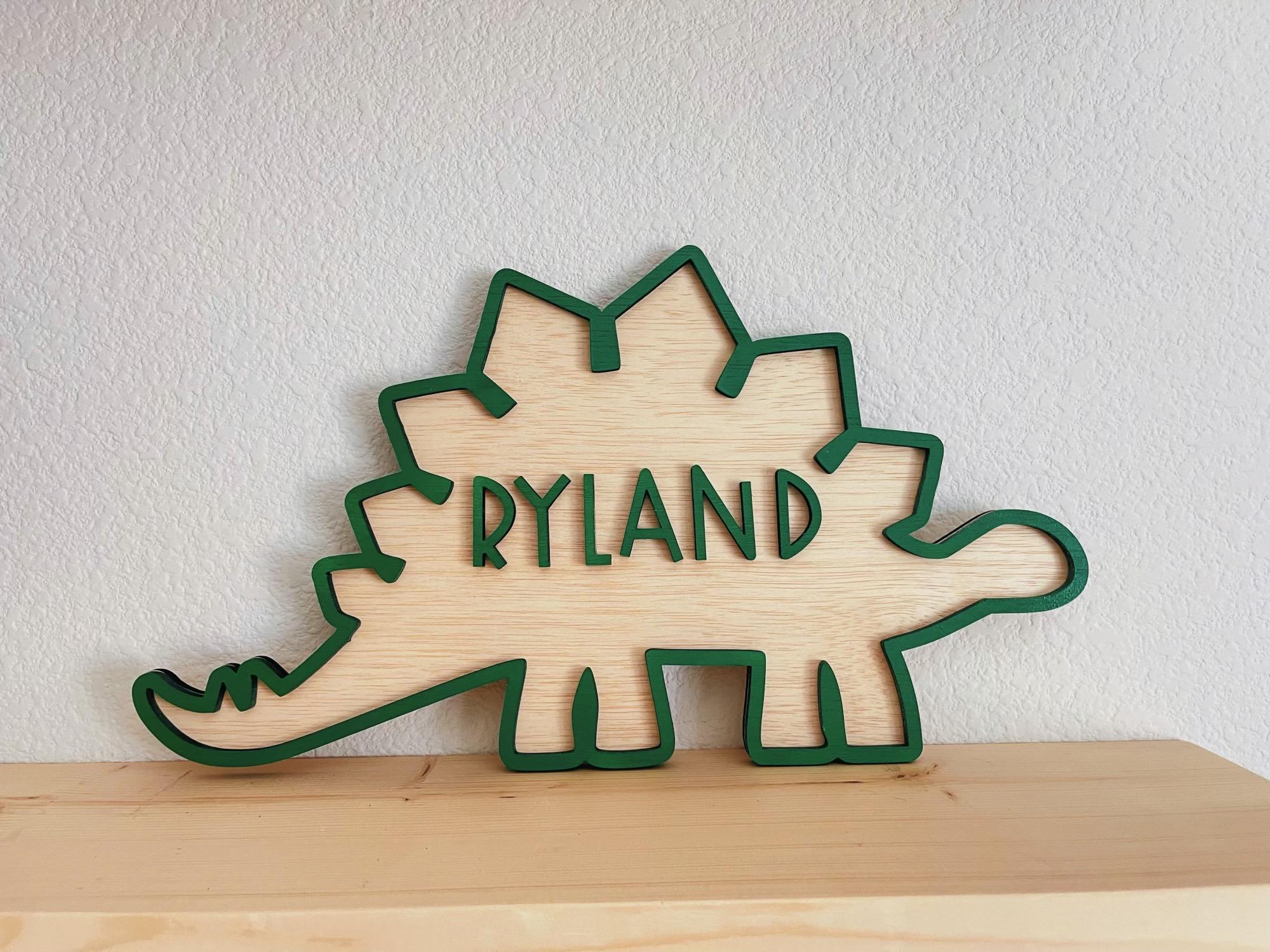 Dinosaur Customizeable Wood Sign Kids Layered 3D Decor for Nursery ...