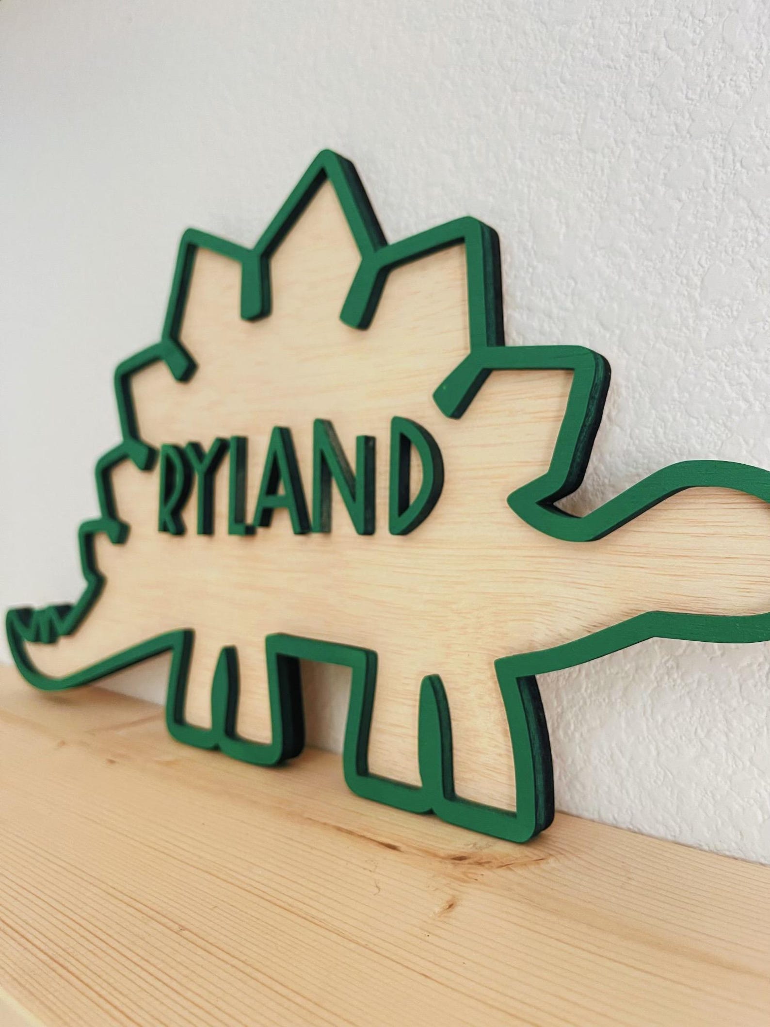 Dinosaur Customizeable Wood Sign Kids Layered 3D Decor for Nursery ...