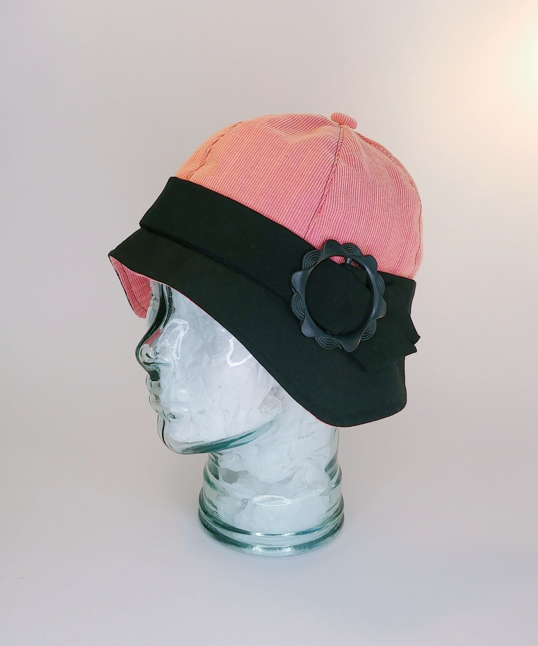Gin Fizz Hat: Pink Cotton 1920s Flapper Bucket Hat - Etsy