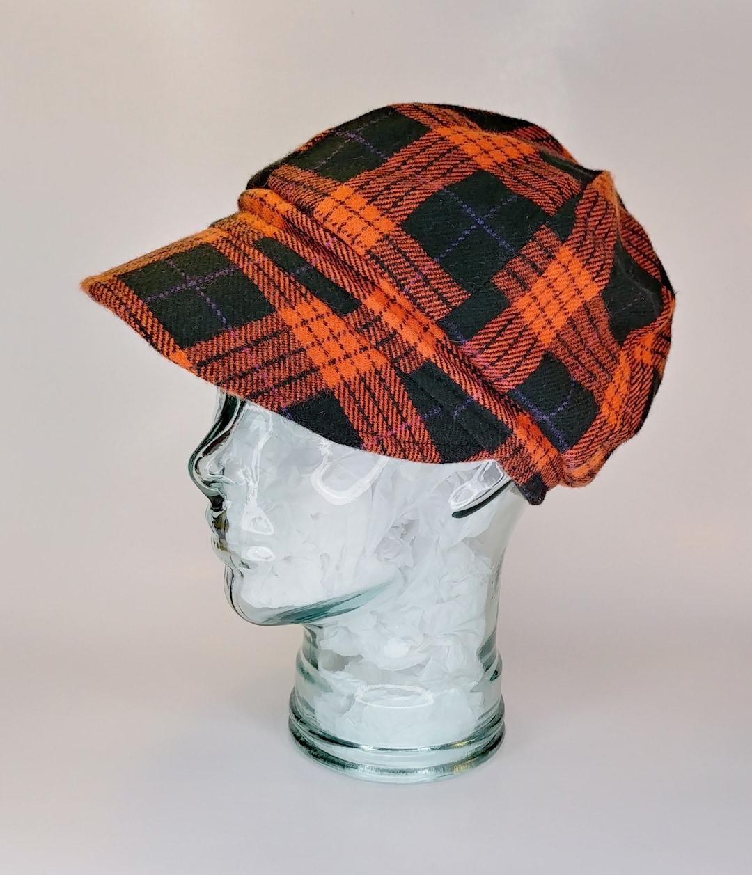 Vintage Wool Flannel Jockey Hat: 1960s Plaid Winter Cap - Etsy