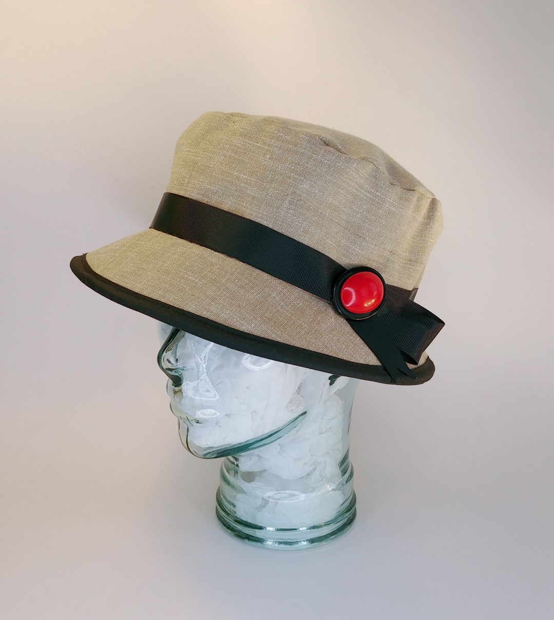 The Manhattan Hat, Flapper Hat, Summer Hat, Brown Hat, Beige Hat, Sun ...