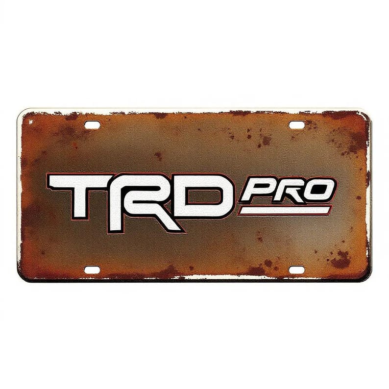 Vintage Toyota TRD Pro License Plate Sign, Metal Wall Art for Man Cave ...