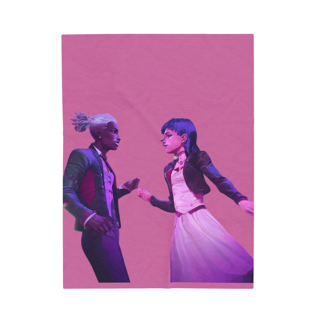 Ekko Jinx Powder Dance Arcane 2 Velveteen Plush Blanket Cozy Throw ...