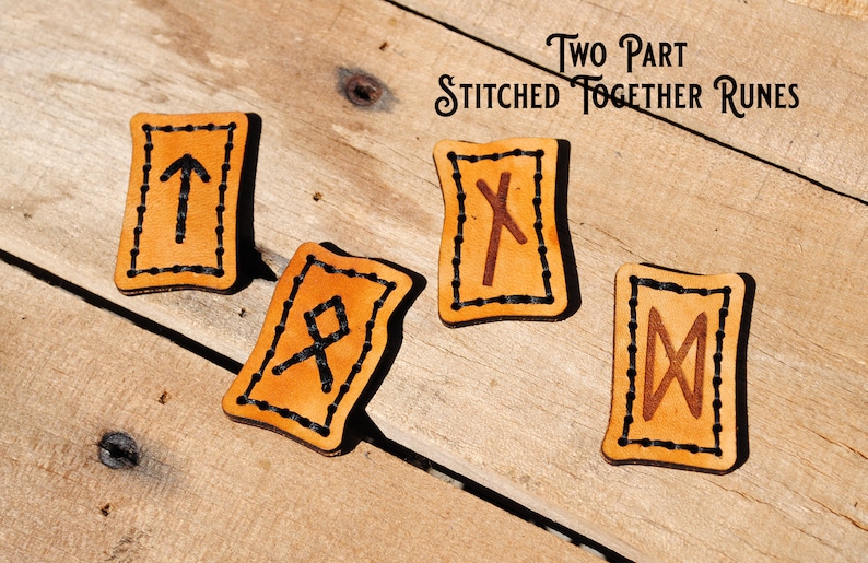 Leather Norse Viking Rune Set With Pouch - Finished Product - Etsy