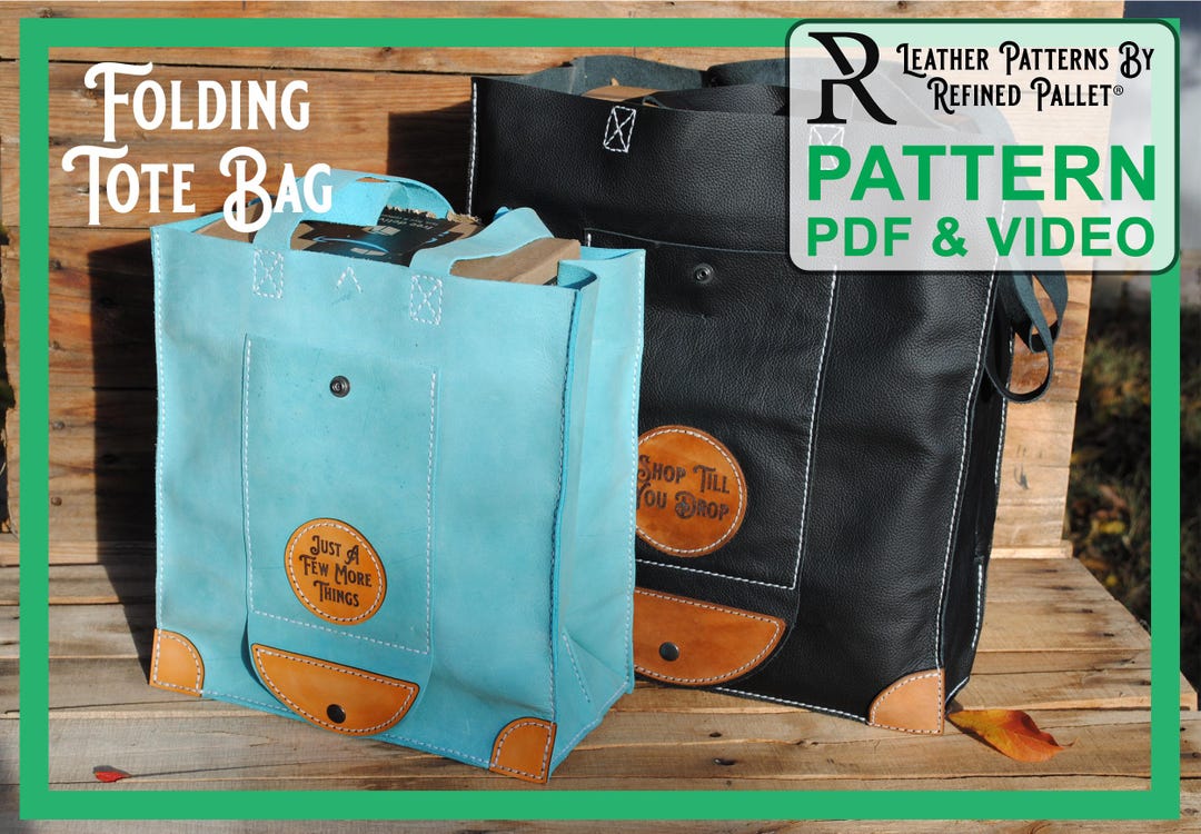 Leather Folding Tote Bags - Digital Pattern, Printable PDF - Etsy