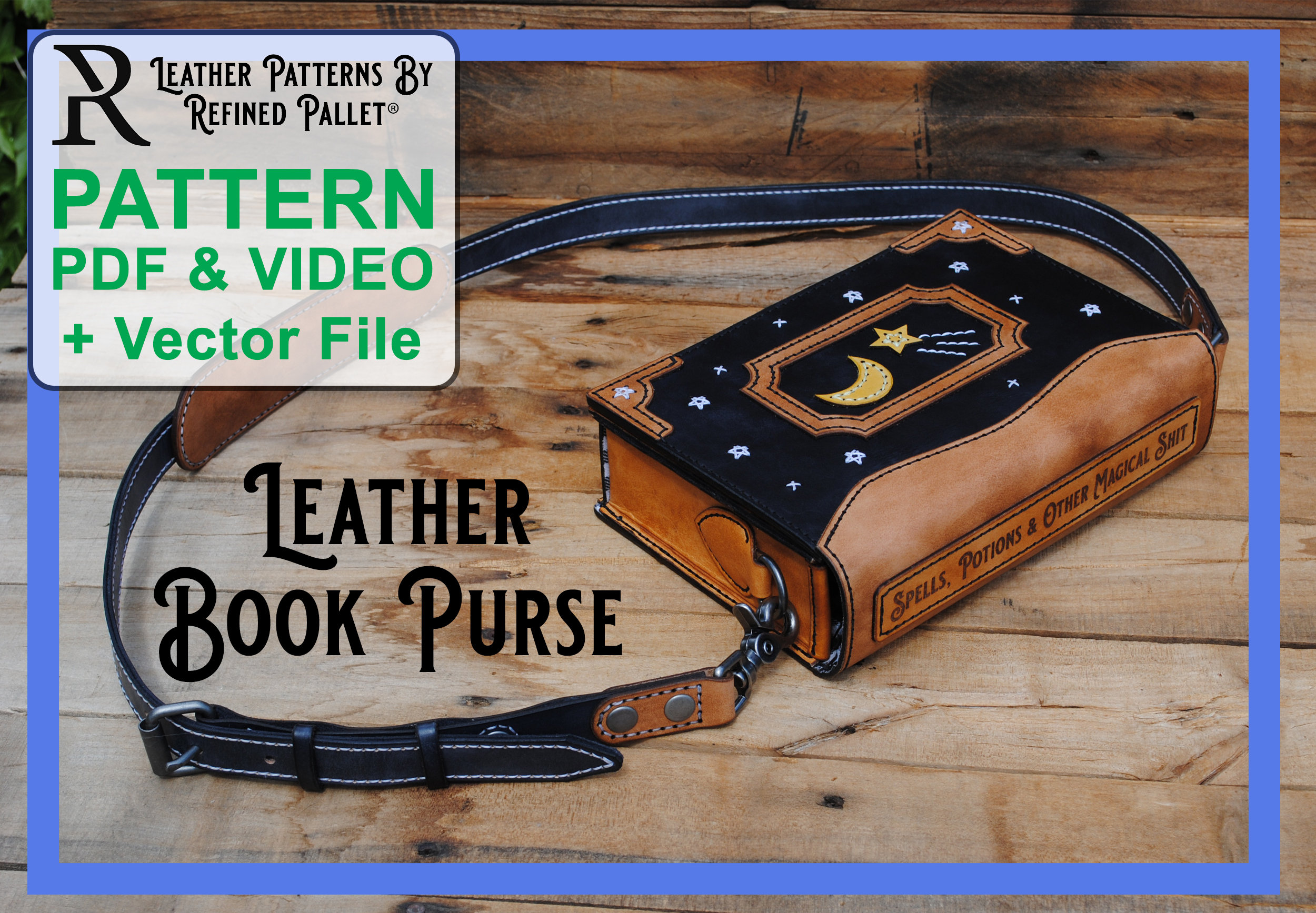 Leather Book Purse - Digital Pattern, Printable PDF & Vector Files - Etsy