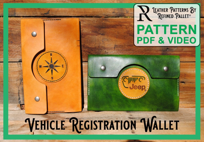Vehicle Registration and Document Wallet - Digital Pattern, Printable ...