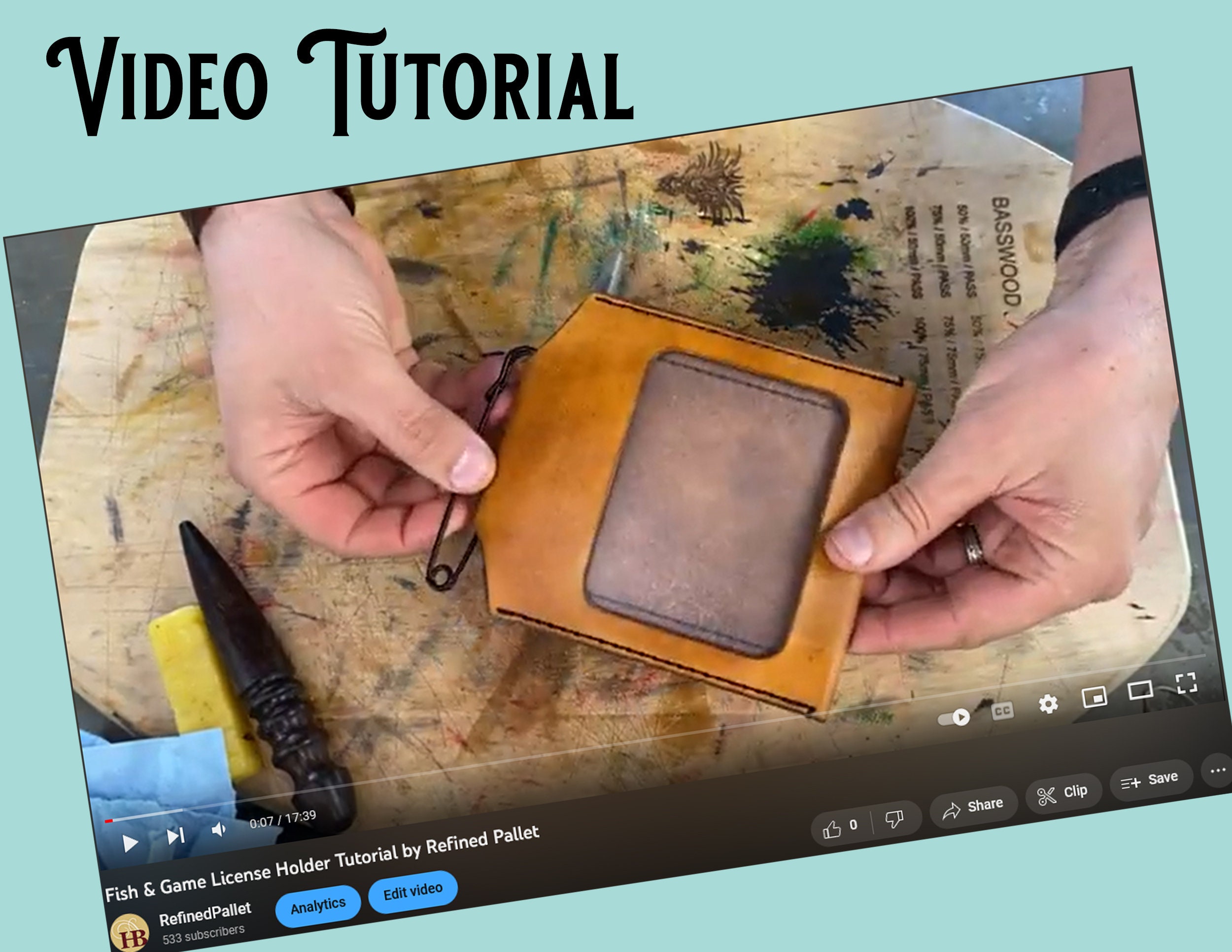 Leather Fish & Hunting License Holder Digital Pattern, Printable PDF ...