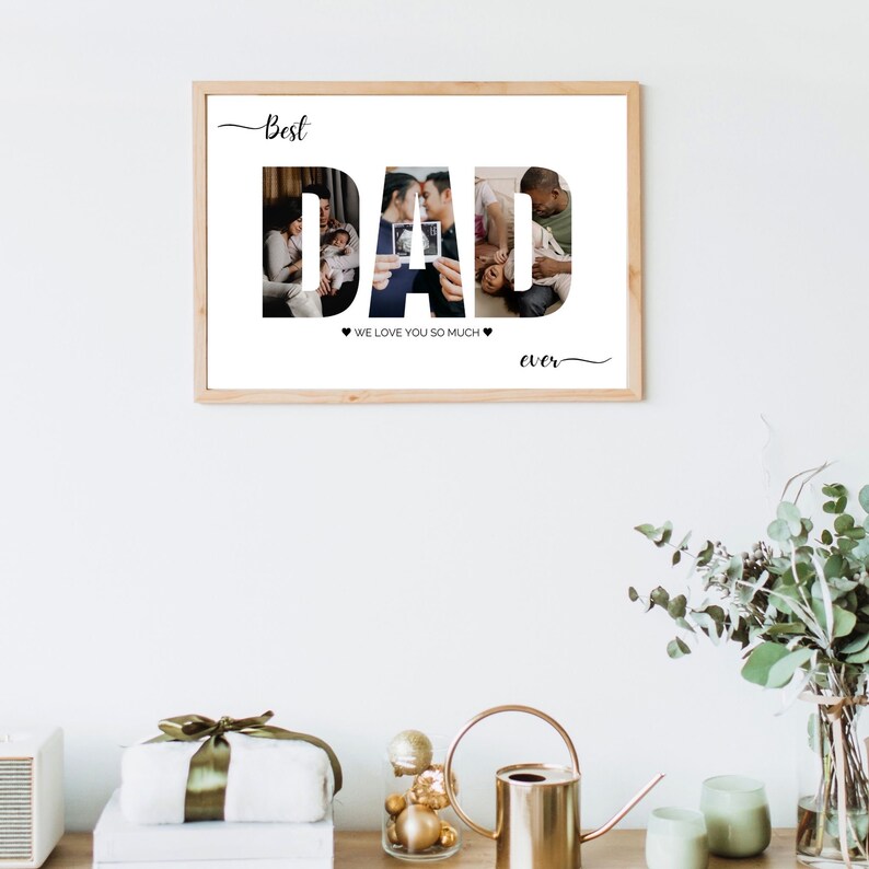 Best Dad Photo Collage, Canva Photo Collage, DIY Canva Template, Dad ...