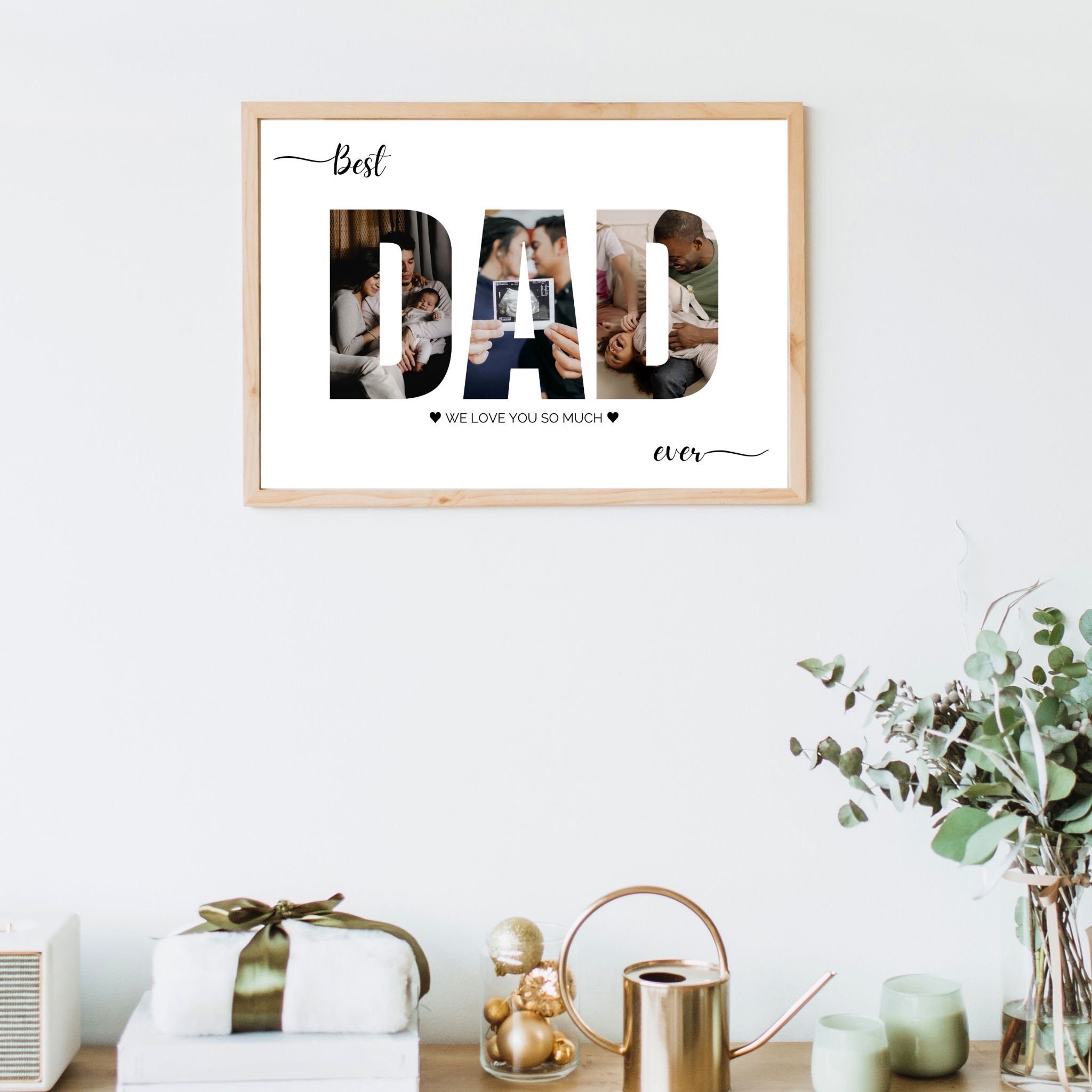 Best Dad Photo Collage, Canva Photo Collage, DIY Canva Template, Dad ...