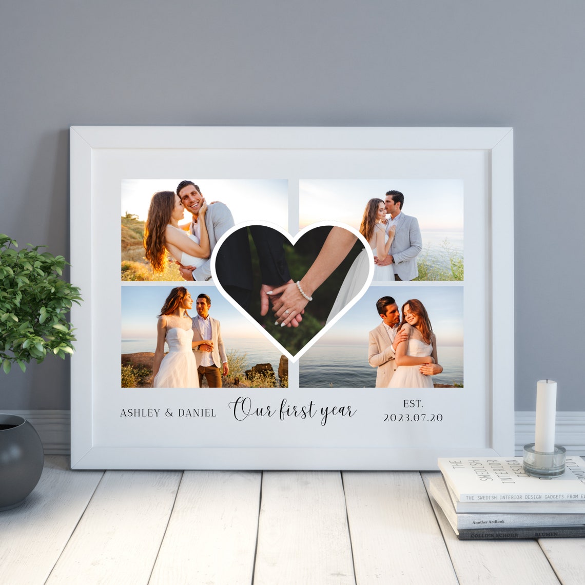 Our First Year Personalized Photo Collage, One Year Anniversary Gifts ...