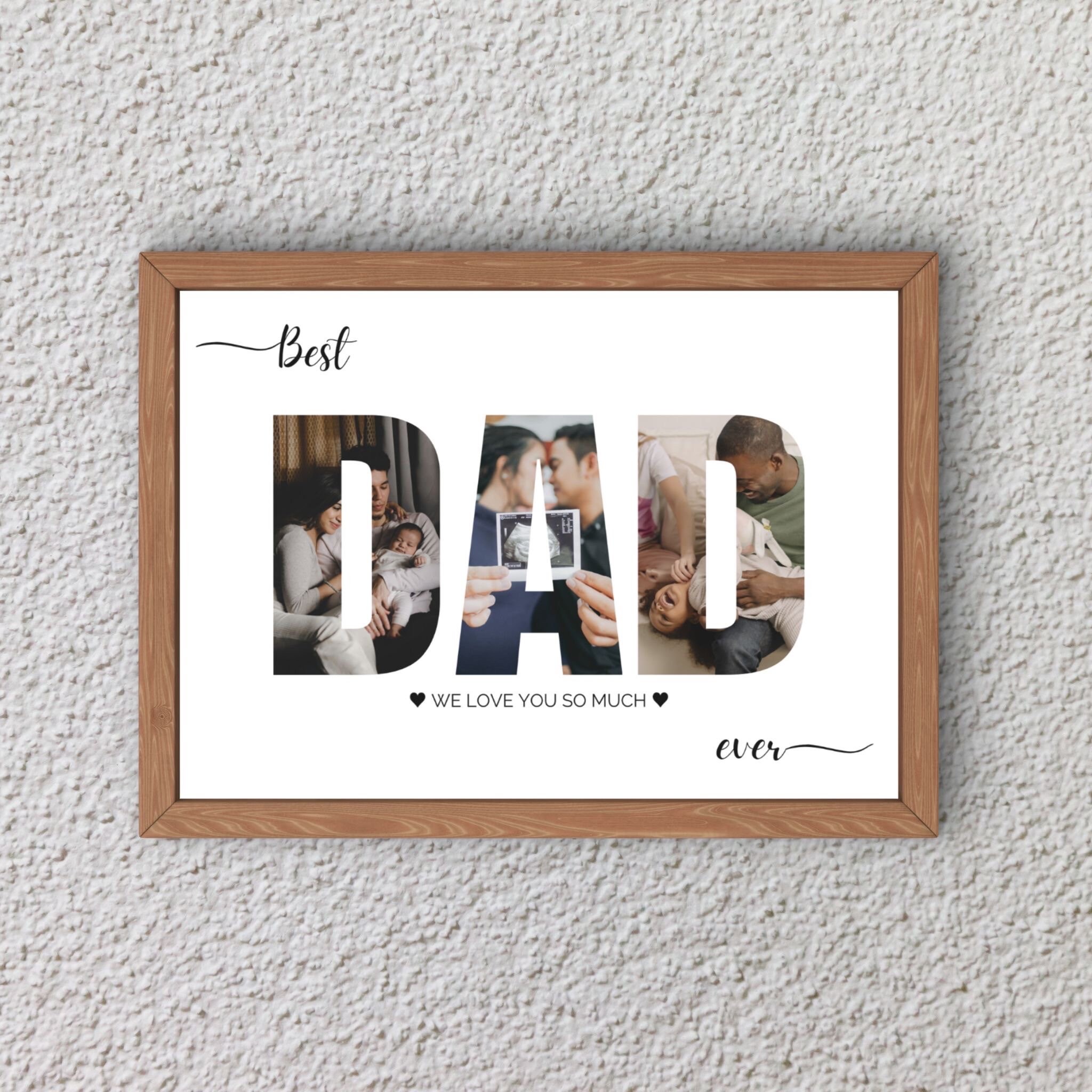 Best Dad Photo Collage, Canva Photo Collage, DIY Canva Template, Dad ...