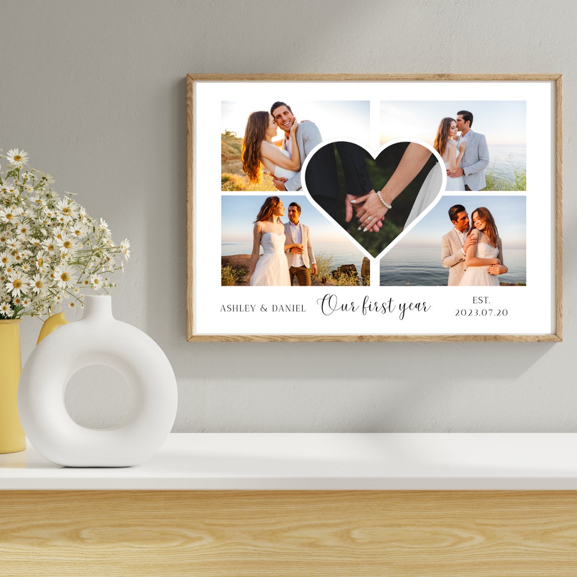 Our First Year Personalized Photo Collage, One Year Anniversary Gifts ...
