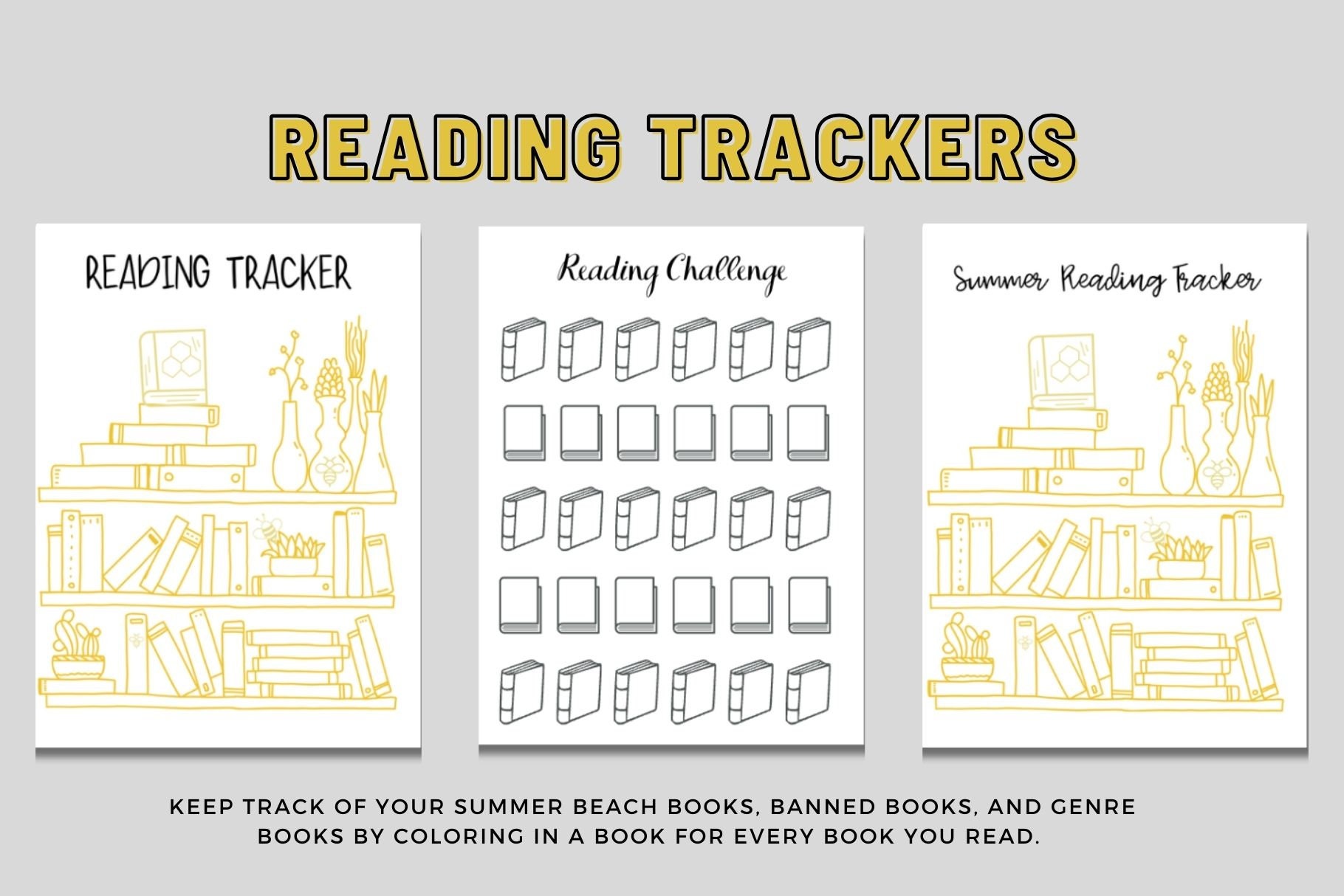 Summer Reading Tracker Digital Printable - Beach Books, Book Club ...