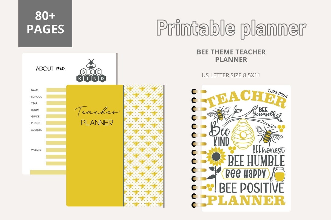 Bee Theme Teacher Planner 2024-2025 | Academic & Classroom Resource ...