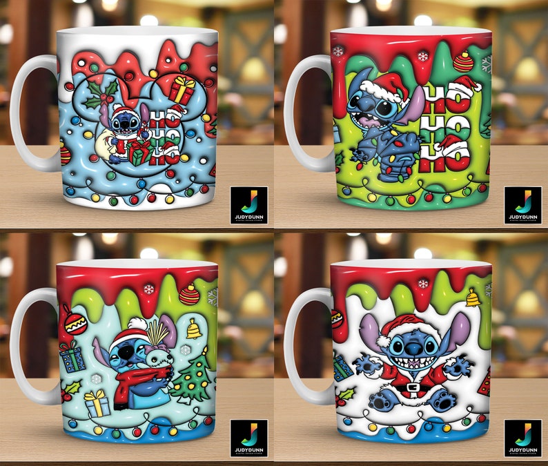 08 Designs 3D Inflated Steech Mug 11oz & 15oz Wrap Png Bundle, 3D Puffy ...