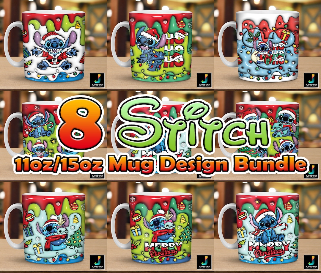08 Designs 3D Inflated Steech Mug 11oz & 15oz Wrap Png Bundle, 3D Puffy ...