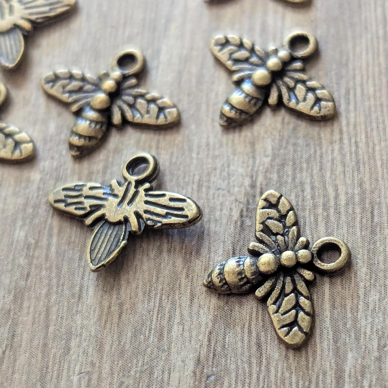 Antique Brass Bee Charms - Etsy