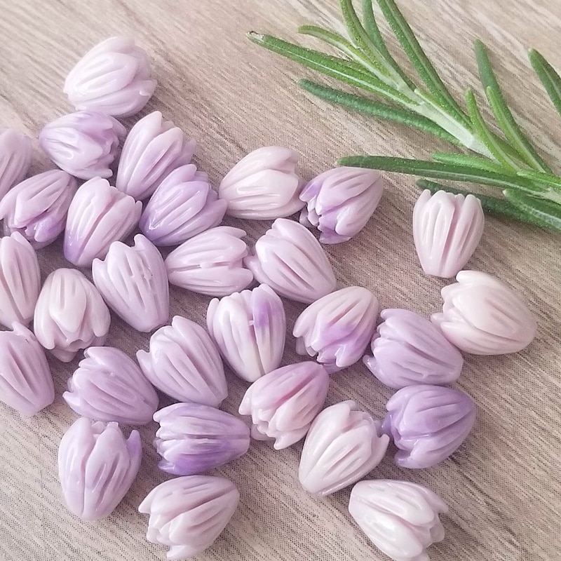 Purple Flower Beads - Etsy