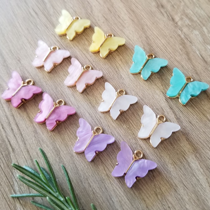 Purple Butterfly Charms - Etsy