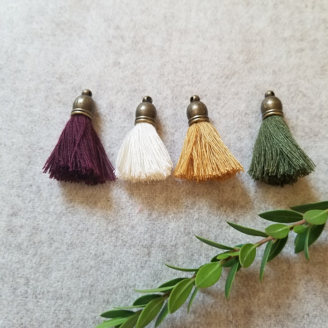 4 Pcs Choose Color Tassels With Antique Bronze Caps Set of 4 - Etsy