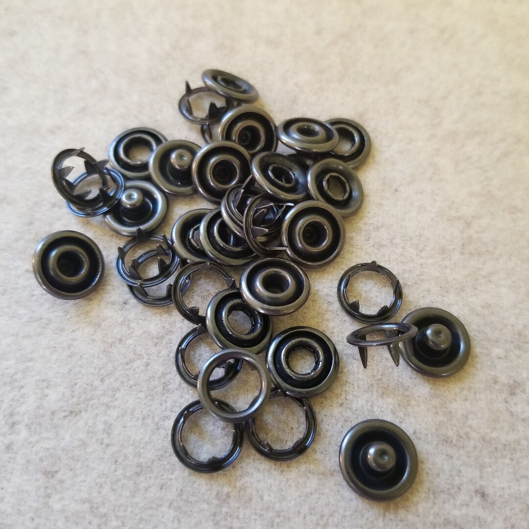 Destash 100 Sets Ring Prong Snaps Antique Black/gunmetal Finish Size 16 ...