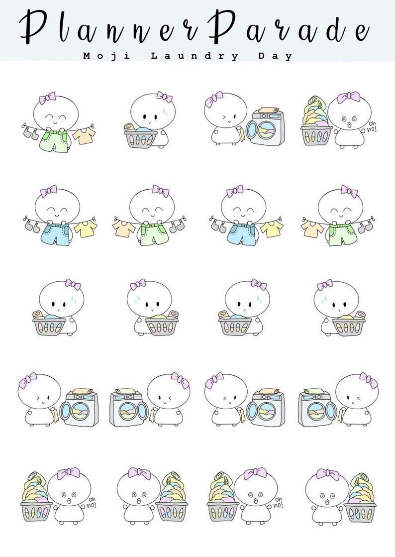 Moji Laundry Day, Planner and Journal Printable - Etsy