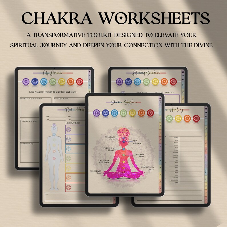 Digital Chakra Zenfolio, Chakra Themed Journal, Chakra Planner, Zen ...