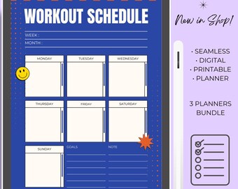 3-in-1 Digital Planner Bundle Workout, Food, and Habit Trackers ...