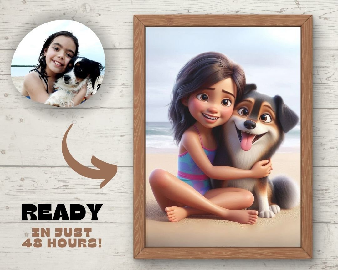 Pixar Character Portrait, Digital Custom Portrait From Photo, Pixar ...