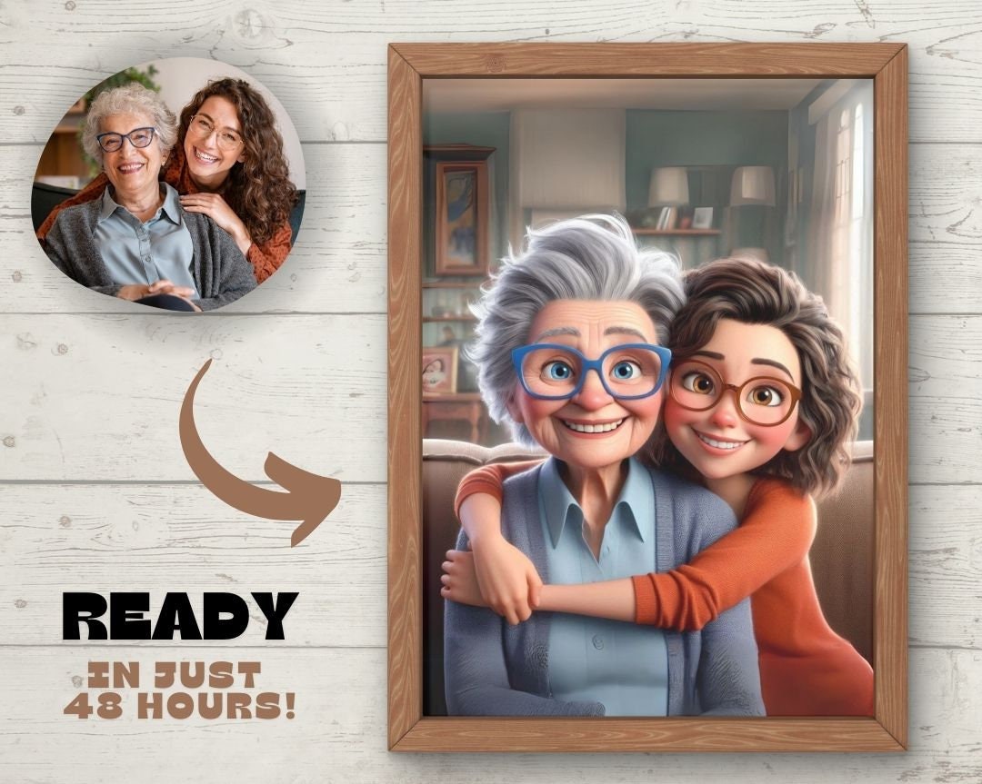 Pixar Character Portrait, Digital Custom Portrait From Photo, Pixar ...