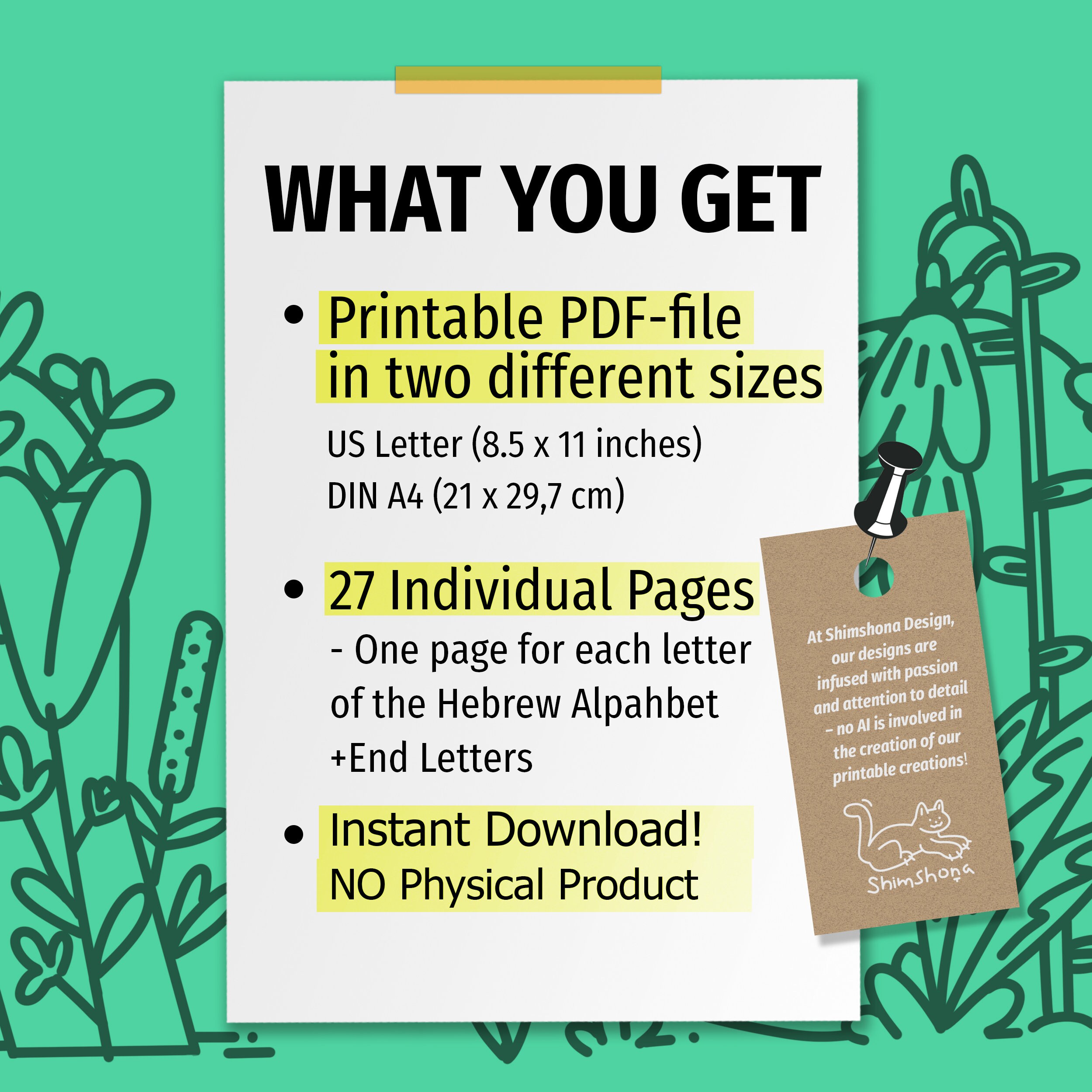 Aleph Bet Hebrew Alphabet Letters Coloring Pages for Kids and Adults ...