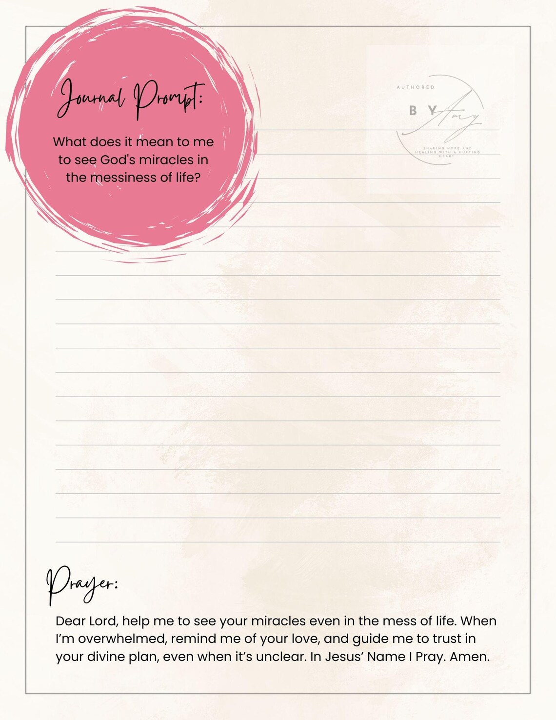 Prayer Journal - Miracles in the Mess - Etsy
